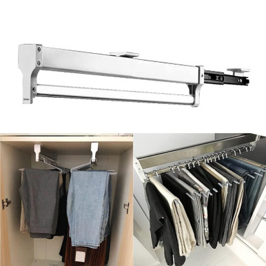 Heavy Duty Extendable Pull Out Closet Rod - Sliding Wardrobe Closet Rod ...