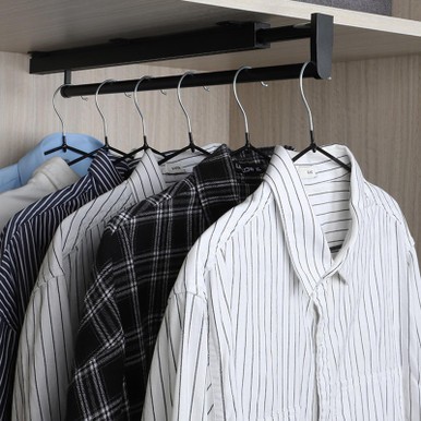 Retractable Closet Pull Out Rod Wardrobe, Extendable Clothes Hanger ...