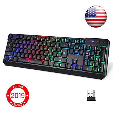KLIM Chroma Wireless Gaming Keyboard - USB with Led Rainbow Lighting ...