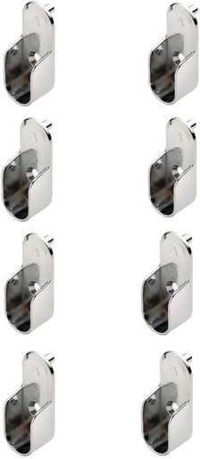 Top Shelf Hardware Premium Chrome Oval Wardrobe Closet Rod End Supports ...