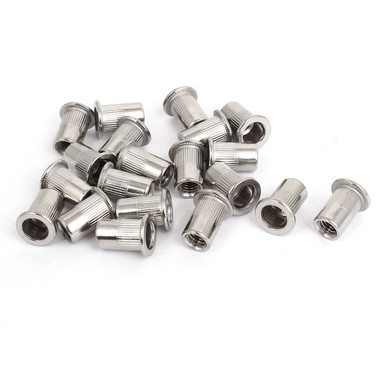 uxcell M6 Thread 304 Stainless Steel Knurled Rivet Nut Insert Nutsert ...