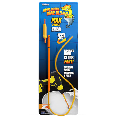 FlexiSnake Drain Weasel MAX Power Sink Snake Hair Clog Remover Tool ...