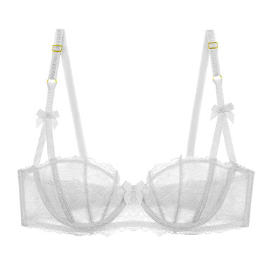 Sexy Code 1701 Women's Lace Unlined Balconette Demi-Cup Underwire Sheer ...