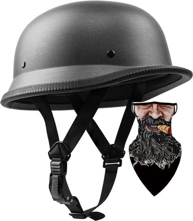 German Style Motorcycle Helmet, Thin Skull Cap Half Helmet for Adult ...