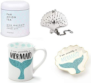 I'm Secretly a Mermaid Tea Set- Par Avion Pink Mermaid Tea with Sea ...