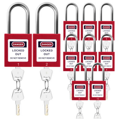 Lockout Tagout Lock -10 Red Safety Padlock Loto Locks-Lockout Tagout ...