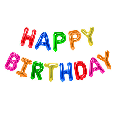 Happy Birthday Balloon, Happy Birthday Banner Rainbow, 16 Inch, Happy ...
