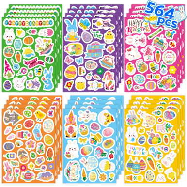 Easter Egg Stickers Bulk for Kids Toddlers, Happy Easter Bunny Stickers ...