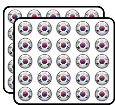South Korea Glossy Map Flag Art Decor Sticker for Scrapbooking ...