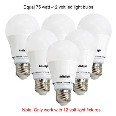Ashialight 12 Volt LED Light Bulbs,10 Watt (Equal 75 Watt 12 Volt A19 ...