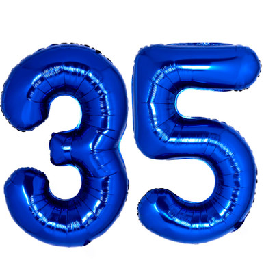 40 Inch Giant Navy Blue Number 35 Balloon, Helium Mylar Foil Number ...