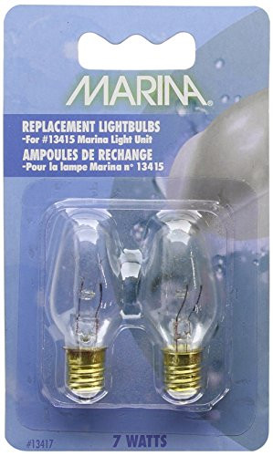 Marina Clear Light Aquarium Bulbs, 7-Watt, 120-Volt, 2-Pack ...