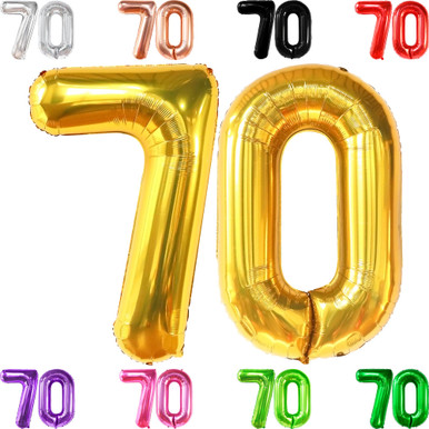 , Giant Gold 70 Balloon Numbers - 40 Inch | 70th Birthday Balloons for ...