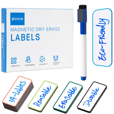 Dry Erase Magnetic Labels (1x3", Pack of 54) - Magnetic Labels for ...