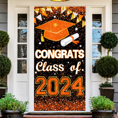 73 x 36 Inch Congrats Grad Class of 2024 Sign Banner Door Cover ...