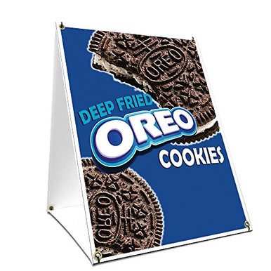 A-Frame Sidewalk Deep Fried Oreo Sign with Graphics On Each Side | 18 ...