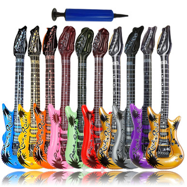11 Pack Inflatable Guitar,Blow Up Guitar,Inflatable Rock Star Toy Set ...