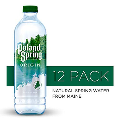 Poland Spring Origin, 100% Natural Spring Water, 900mL Recycled Plastic ...