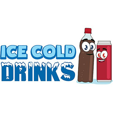 ICE Cold Drinks 3 8" Concession Decal Sign cart Trailer Stand Sticker ...