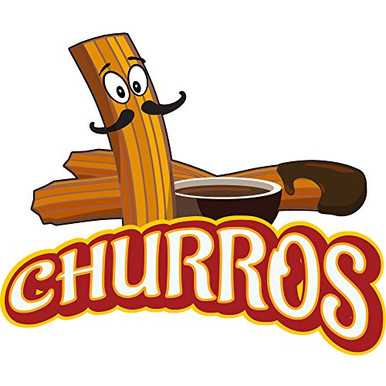 Churros 16" Concession Decal Sign cart Trailer Stand Sticker Equipment ...