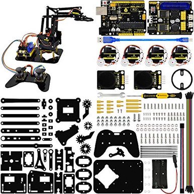 KEYESTUDIO 4DOF Robot Arm Kit for Arduino Project, Electronic Coding Robotics for Kids Age 12 ...