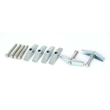 uxcell 5mm x 40mm Thread Spring Metal Toggle Wall Anchor Hex Head Bolts ...