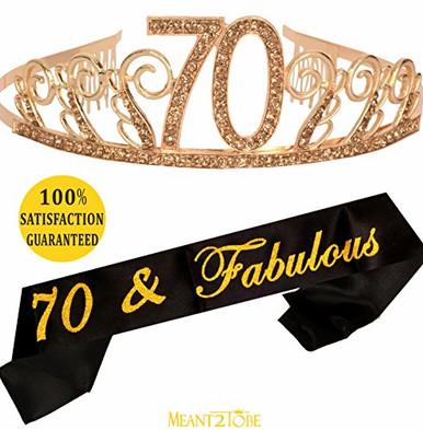 70th Birthday Tiara and Sash| Happy 70th Birthday Party Supplies| 70 ...