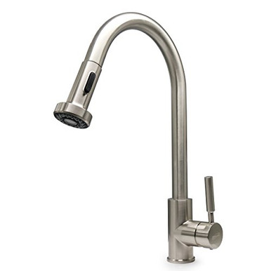 Kitchen sink faucet, Brushed Nickel, Single Lever, One Hole, Dual ...