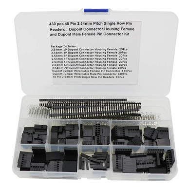 430 pcs 40 Pin 2.54mm Pitch Single Row Pin Headers?Dupont Connector ...