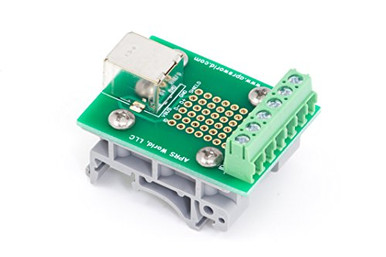USB B Breakout Board to Screw Terminals with DIN Rail Clips ...