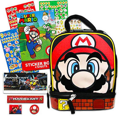 Super Mario School Supplies Bundle with Dual Compartment, Insulated ...