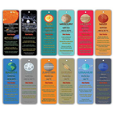 Creanoso Planets and Universe Fun Facts Bookmark Cards(12-Pack) - Solar ...