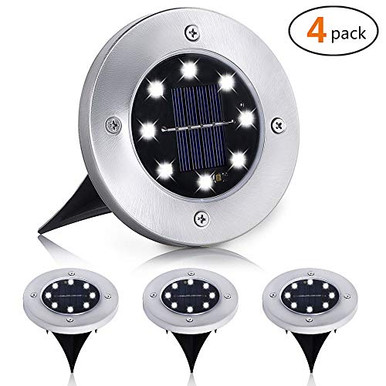 Dailyart Solar Garden Lights 8 LED Solar Ground Lights Disk Lights ...