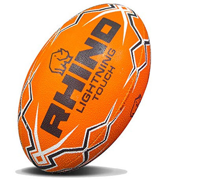 RHINO RUGBY Lightning Touch Rugby Ball (Orange) - Warehousesoverstock