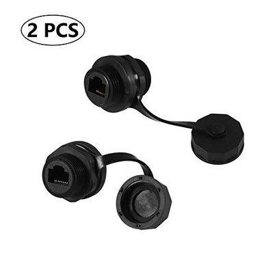 2PCS CAT 6 RJ45 Shielded Industrial Panel Mount Bulkhead Feed Thru ...