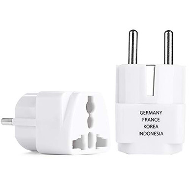Travel Adapter for Europe, Russia, South Korea, Egypt, Iran, Indonesia ...