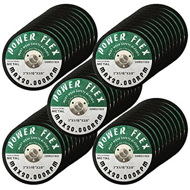 50 Pack - Cut Off Wheels 3 Inch x 1/16 Inch x 3/8 Inch - For Cutting ...