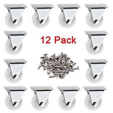 Hub's Gadget 12 Pack 25mm/1-inch Dia. Hard Plastic Wheels, Fixed Caster ...