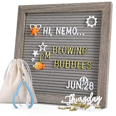 Felt Letter Board 10x10 - Rustic Wood Frame Message Board with Letters ...