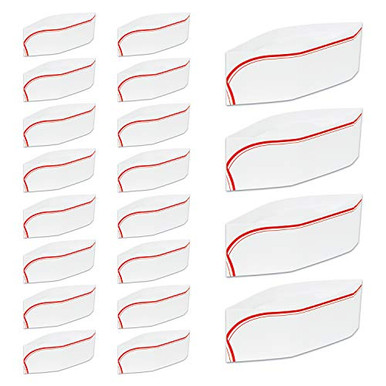 Witkey 20 Pieces Disposable Paper Chef Hat Soda Jerk Paper Hats Food ...