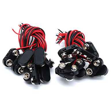 Yootop I Type Battery Clip and T Type 9V Battery Connector with Wires ...
