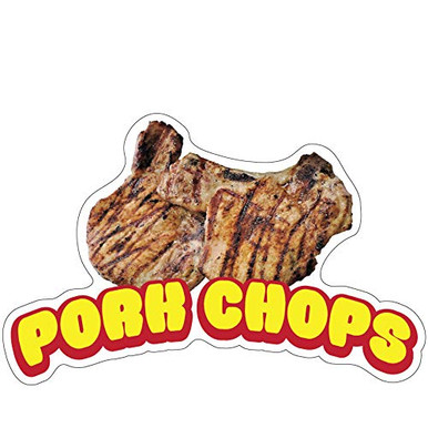 SignMission Pork Chops 12" Decal Concession Stand Food Truck Sticker ...