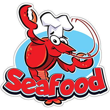 SignMission Seafood 8" Decal Concession Stand Food Truck Sticker, Size ...