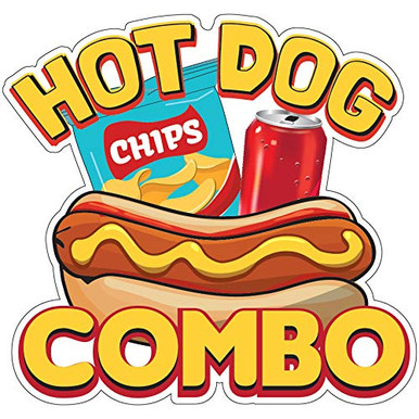 SignMission Hot Dog Combo 16" Decal Concession Stand Food Truck Sticker ...
