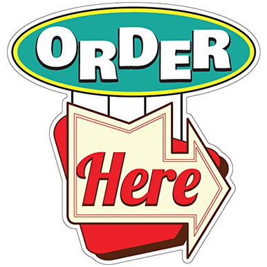 SignMission Order Here 24" Decal Concession Stand Food Truck Sticker ...