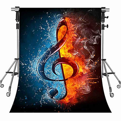 MEETSIOY Music Note Backdrop Ice and Fire Themed Musical Notes ...