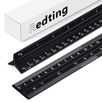 Redting 12 Inch Steel Ruler and Architectural Scale Ruler(Imperial ...