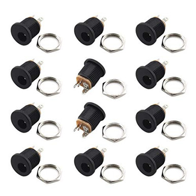 5.5mm x 2.1mm DC Power Jack Socket, SDTC Tech 12 Pack 3 Pin Threaded ...