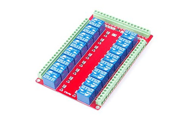 DC 12V 16-Channel 10A Relay Control Module Low Level Trigger Red & Blue ...