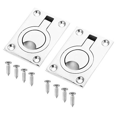 2 Pcs Flush Ring Pull Handle Marine Hidden Hatch Latch, 316 Stainless ...